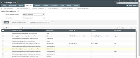 microsoft 365 license management tool admanager plus