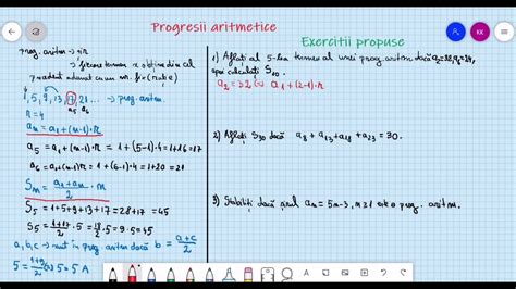Progresii Aritmetice Clasa A Ix A Youtube