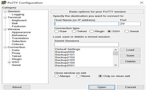 how to ssh to linux server database mart