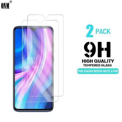 2 Pcs Tempered Glass For Xiaomi Redmi Note 10 9 9s 8 Pro Max Screen