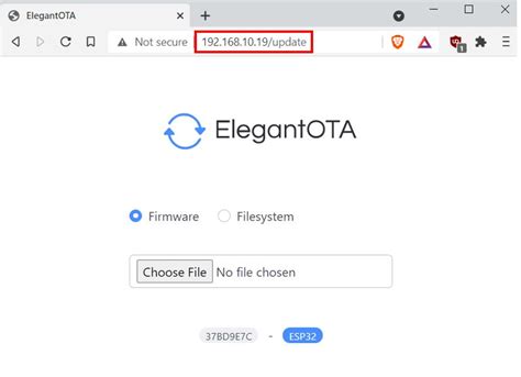 esp32 ota updates using asyncelegantota library and