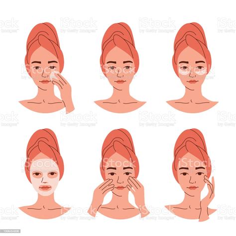 Ensemble De Stades De Soins Quotidiens De La Peau Du Visage La Jeune