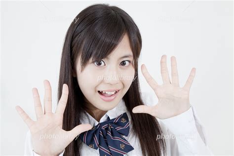 驚く女子高校生 写真素材 [ 6706136 ] フォトライブラリー Photolibrary