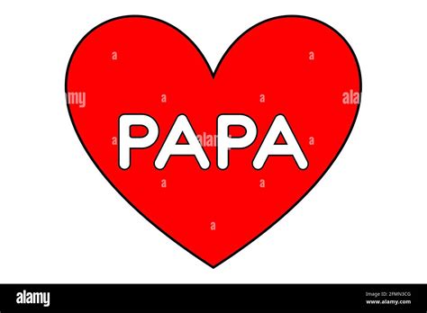 Forma De Corazón Rojo Con La Palabra Blanca Papa Para El Concepto Del