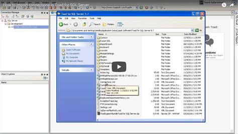 toad for sql server how to import connections in toad for sql server