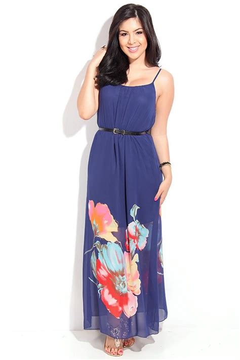 Navy Floral Print Chiffon Maxi Dress 32 99 This Adorable Dress