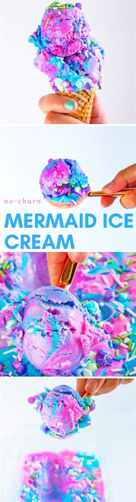 Homemade No Churn Mermaid Ice Cream Cone Recipe Mom Spark