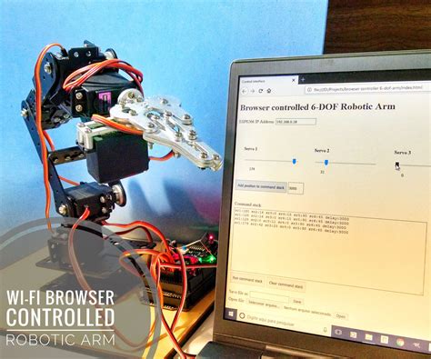 wi fi browser controlled robotic arm with arduino and