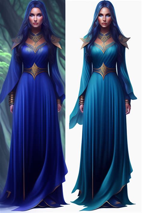 Lexica Forest Elf Dress Concept Art Black And Blue Colors No Background