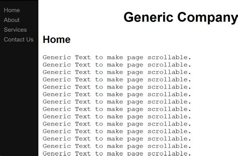 sidebars in html using css