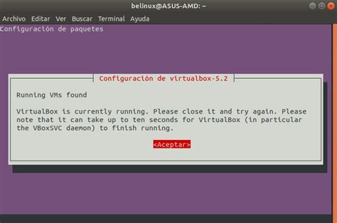 ubuntu linux solución error de virtualbox kernel driver not installed