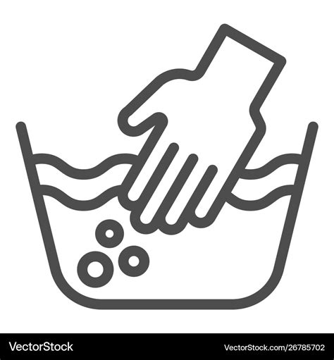 Hand Washing Clothes Line Icon Hands In Basin Vector Image