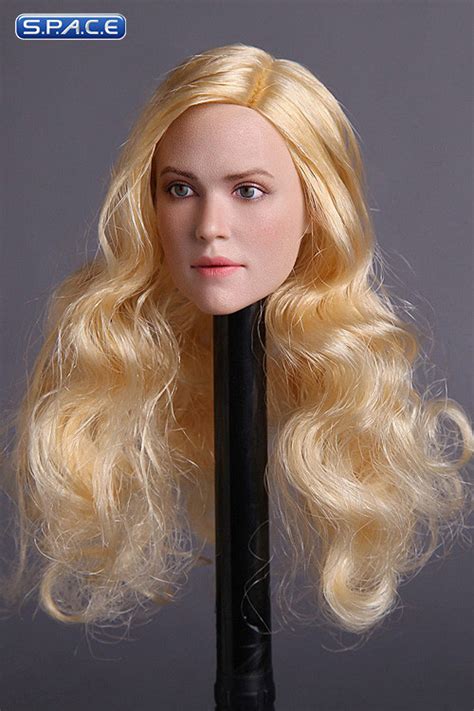 1 6 Scale European American Female Head Sculpt Blonde Hair