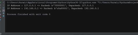 python socket how to convert ipv4 address code loop