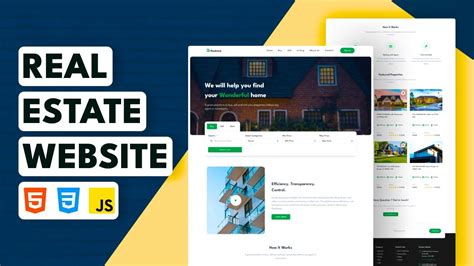how to make a real estate website using html css javascript youtube