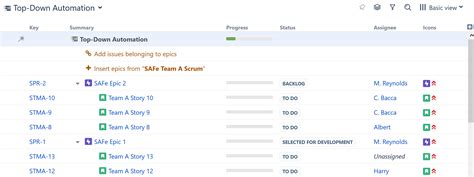 stories under epics extender structure for jira alm works knowledge