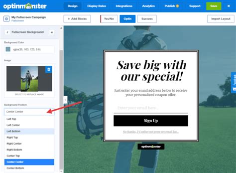 how to add a custom image background to your fullscreen campaign