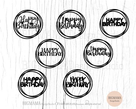 Happy Birthday Cake Topper Svg Etsy Australia