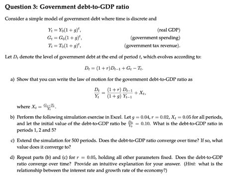 Solved Question 3 Government Debt To Gdp Ratio Consider A