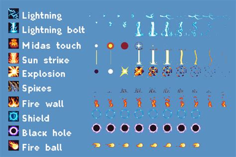 10 magic sprite sheet effects pixel art