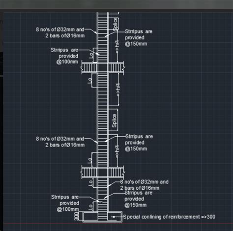 reinforcement detailing of columns from etabs output skill lync