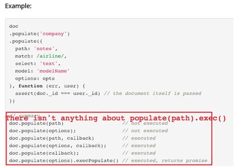 mongoose populate path callback vs populate path exec stack