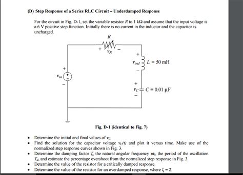 Solved Step Response Of A Series Rlc Circuit Underdamped