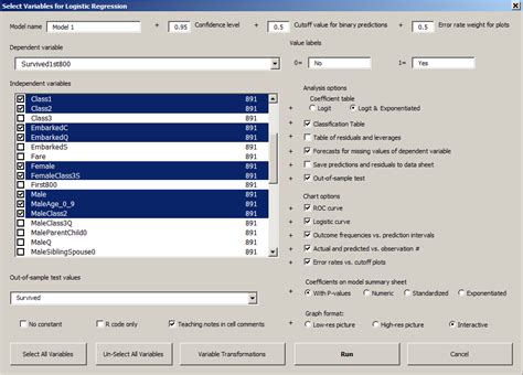 potencialis logistische regression excel vorlage