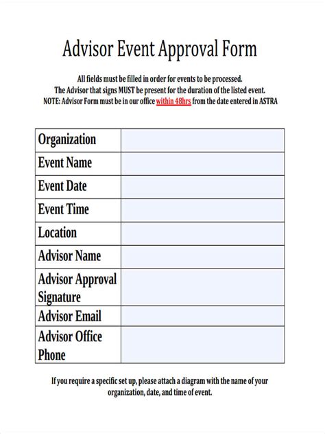 Event Approval Form Template