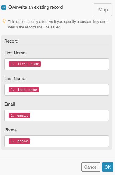 how to capture email and phone via webhooks on chatfuel validate