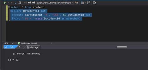 calling a stored procedure with output parameters