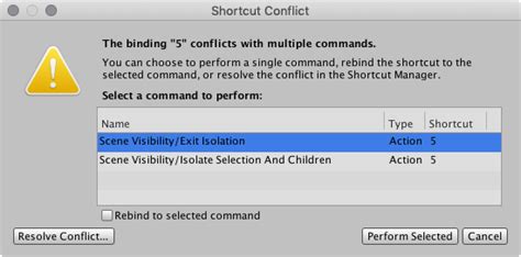 unity manual shortcuts manager