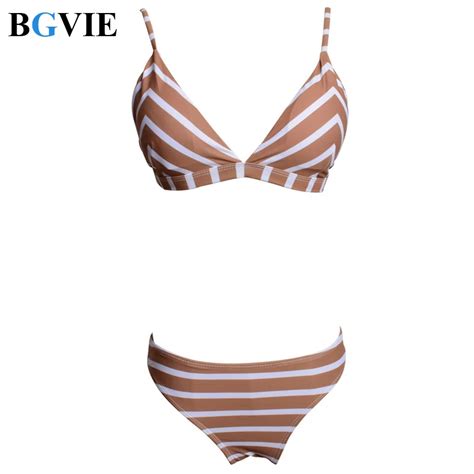 Bgvie Sexy Bikinis Women Swimsuit Swimwear Halter Top Plaid Brazillian