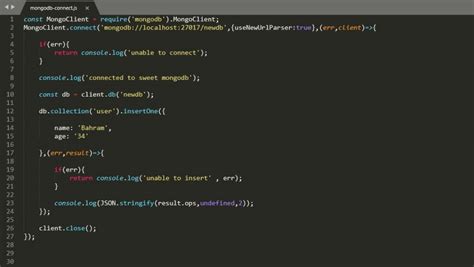 نحوه اتصال node js به پایگاه داده mongodb بهرام آحادی