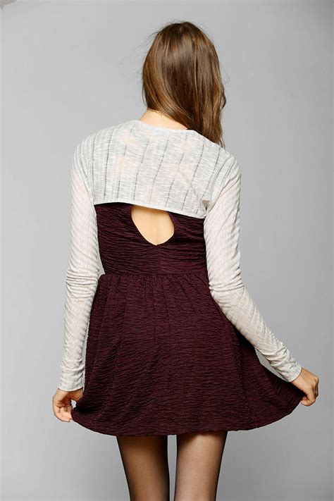 Urban Outfitters Pins And Needles Ballet Shrug Cardigan In Grey Gray