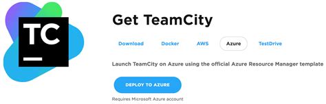 the official teamcity azure resource manager template