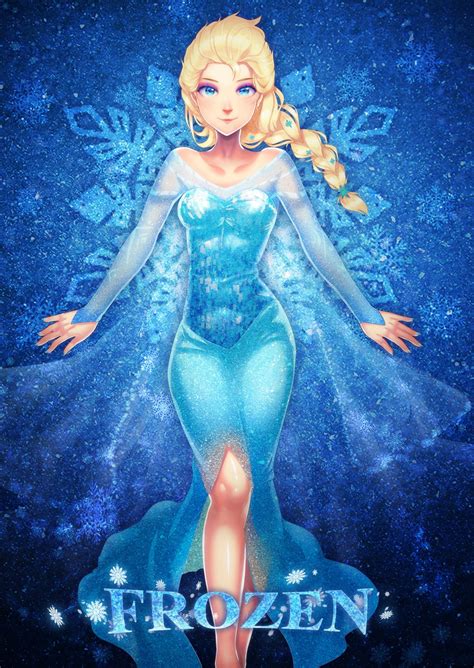 1girl Blonde Hair Blue Blue Background Blue Dress Blue Eyes Braid