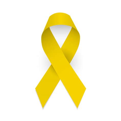 Imagen De Cinta De Conciencia Amarilla Espina Bífida Y Símbolo De