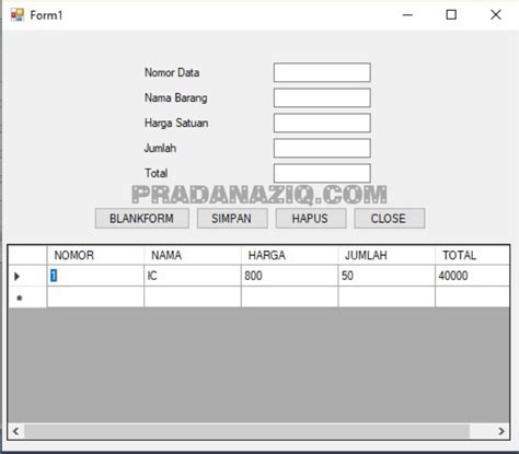 program pendataan barang dengan database ms access visual basic