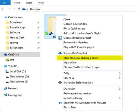how to share files and folders from onedrive in windows 10