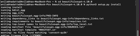 how to install beautifulsoup in python on macos geeksforgeeks