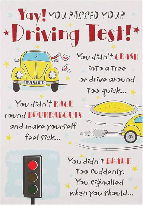 Driving Test Pass Congratulations Card From Hallmark Funny Cartoon