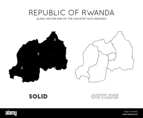 Rwanda Map Blank Vector Map Of The Country With Regions Borders Of