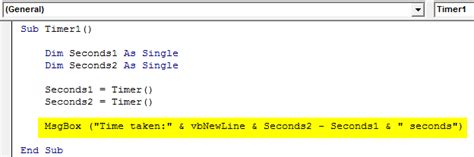 excel vba timer how to use vba timer function