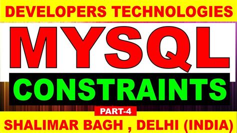 mysql constraints database part 4 hindi tutorial learn mysql
