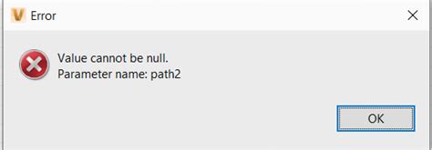 value cannot be null parameter name path2 during vault copy design