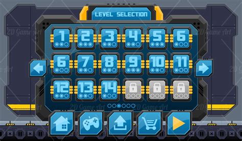sci fi robot game gui game art 2d