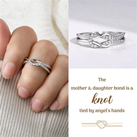 Mother Daughter Knot Band Ring Etsy