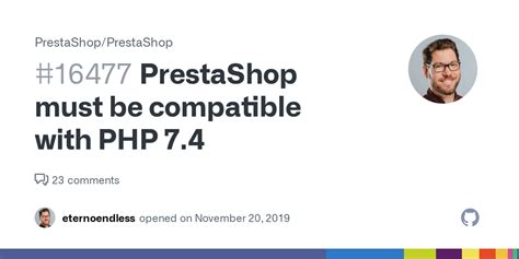 prestashop must be compatible with php 7 4 · issue 16477 · prestashop