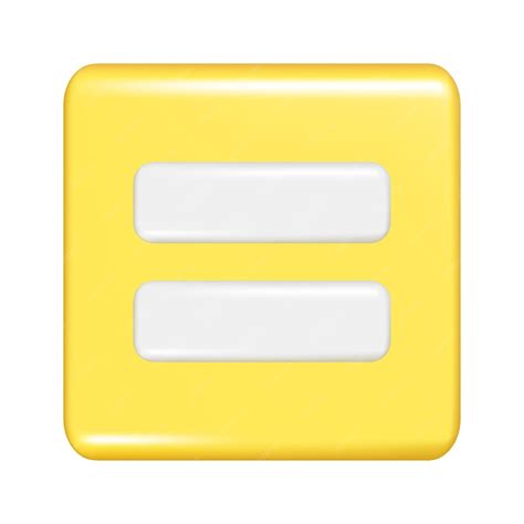 Premium Vector Realistic 3d Yellow Square Shape With Equal Sign